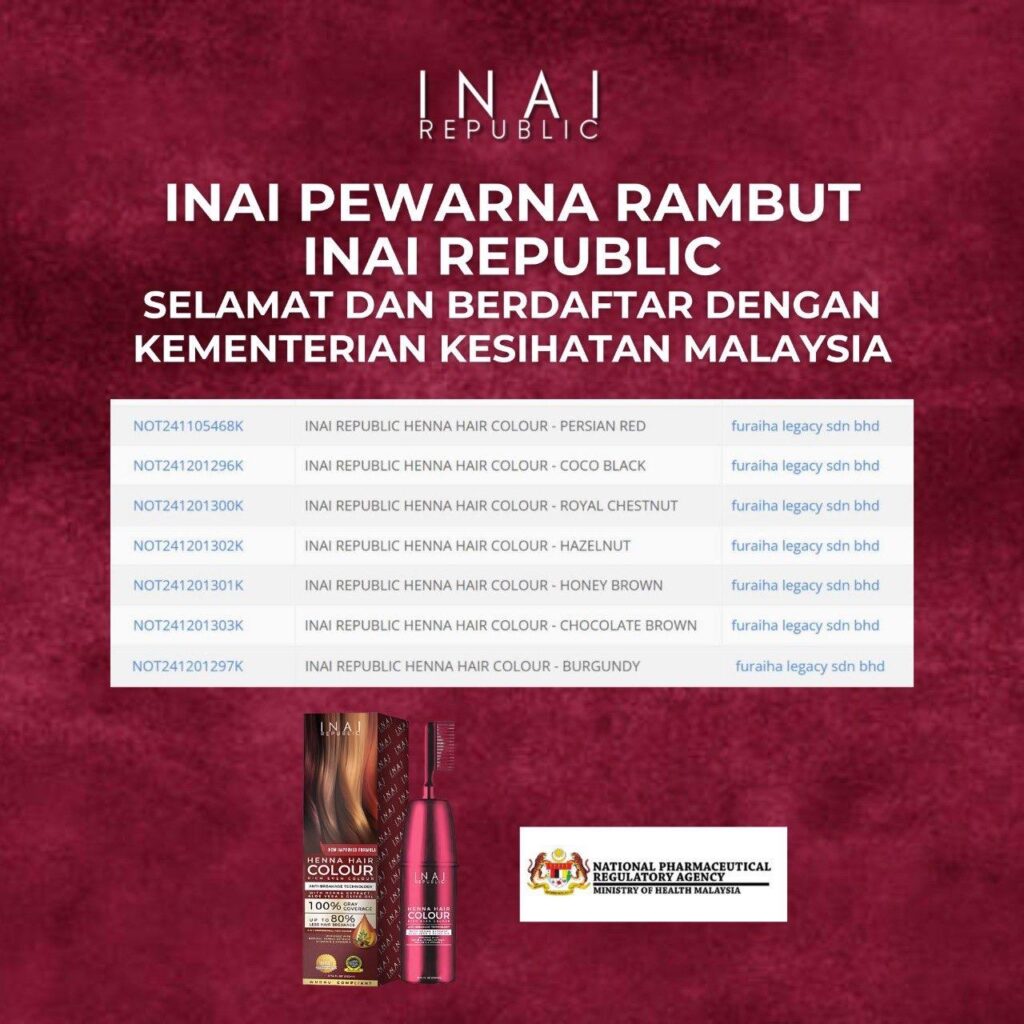 INAI PEWARNA RAMBUT HALAL – HENNA HAIR COLOUR (11 WARNA PREMIUM) | (4 ...