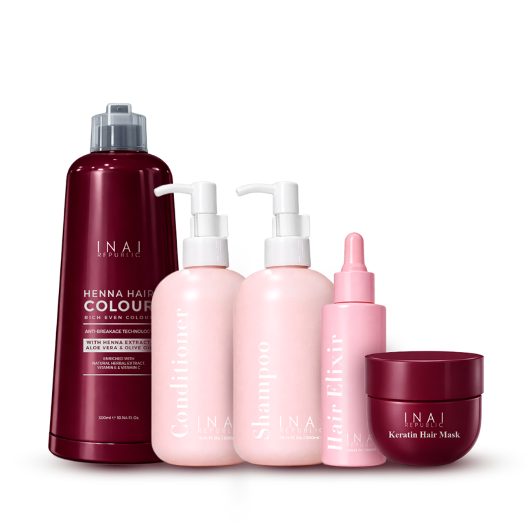 COMPLETE SET – HENNA HAIR COLOUR 300ML + 4 IN 1 HAIR CARE (FREE TOWEL ...